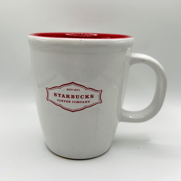 Starbucks | Dining | Vintage Starbucks Coffee Mug Old Logo Red Inside ...